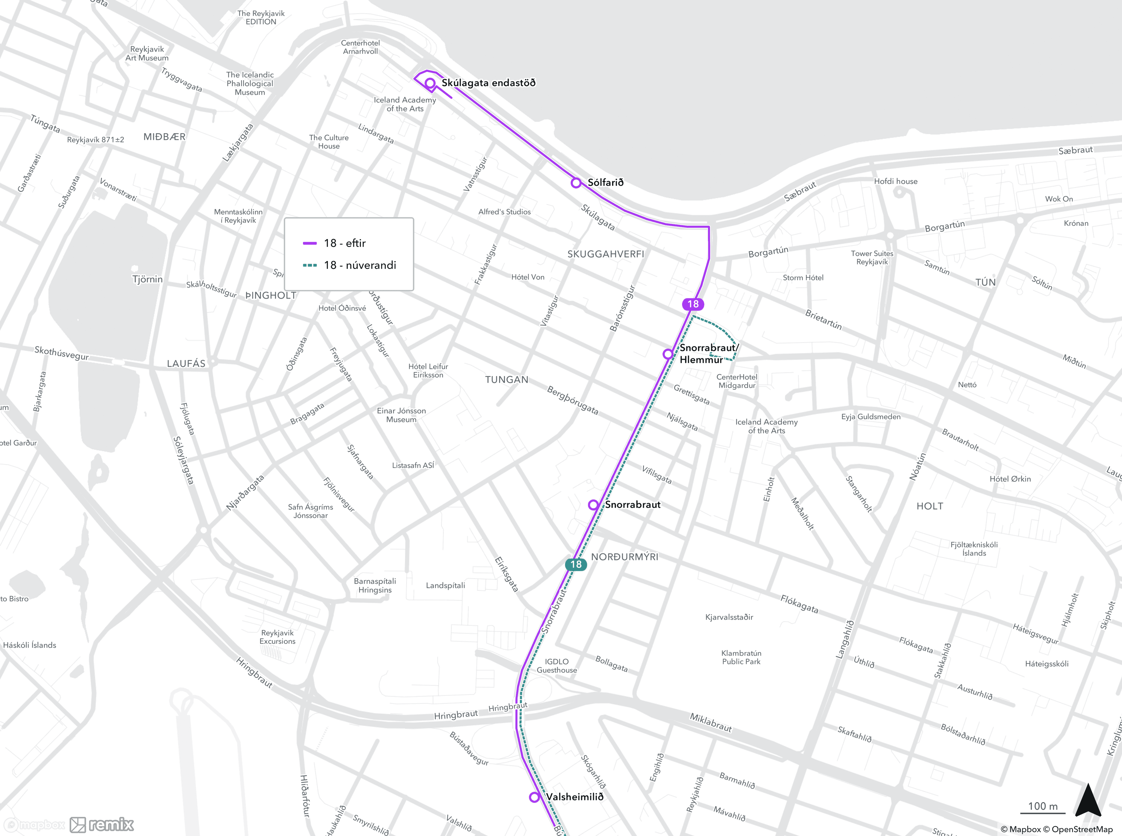 Route system changes due to construction work at Hlemmur – Strætó