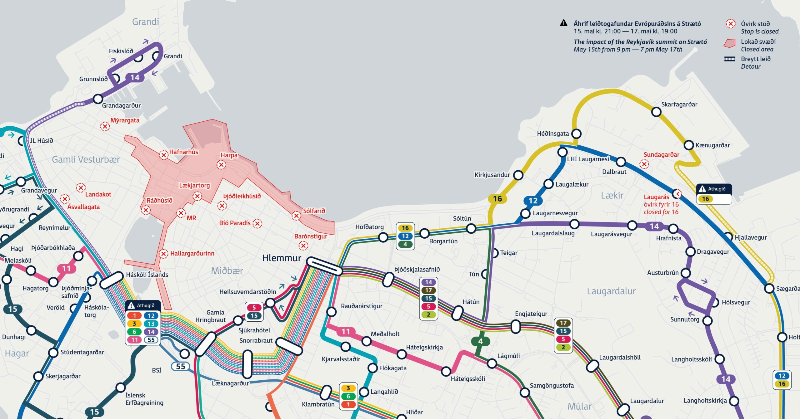 Áhrif leiðtogafundar Evrópuráðsins á Strætó – Strætó
